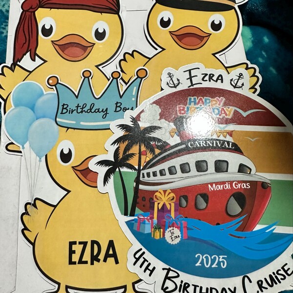 Cute Island Cruising Duck Tags, Printed Laminated and Shipped Duck Tags ...