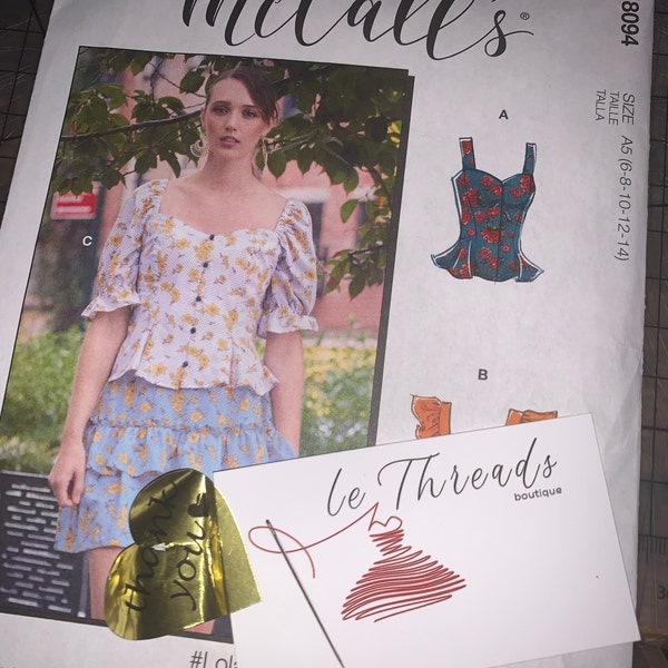 Butterick Pattern 4374, Misses’ Semi-fitted Top With Sraight Skirt ...