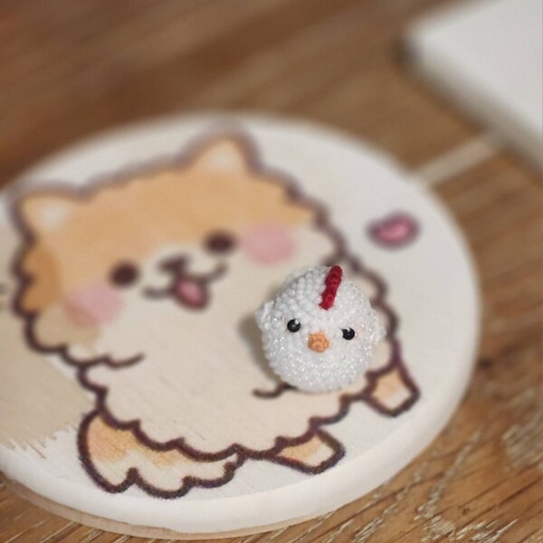 Bead Crochet Mini Chicken Keychain With Different Color Options - Etsy
