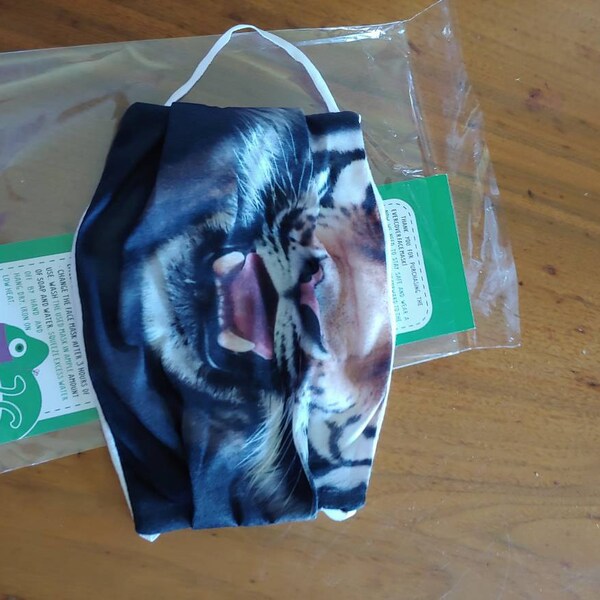 Tiger Face Mask, Halloween Face Mask, Adjustable Cute Face Mask for ...
