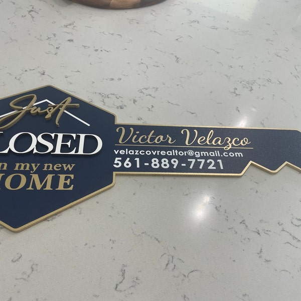 Just Closed on My New Home, Key Sold Sign, 3D Closing Photo Prop, Key ...