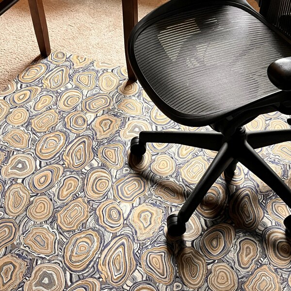 Modified Squares Light Blue, off White, Gray Woven Crypton Coated ...