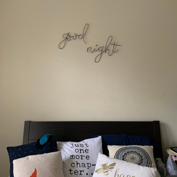 Goodnight Sign Wire Words -design 1 [bedroom Sign, Headboard Sign ...