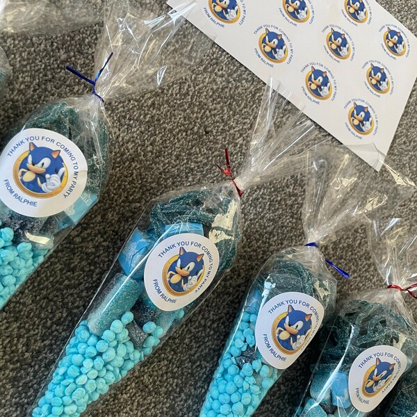 24 X Personalised Butterfly Design Birthday Party/sweet Cone Stickers ...