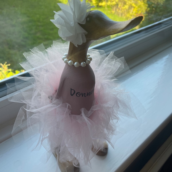 Darcy Wooden Tutu Duck, Bamboo Duck, Dressed Duck in Dress ...