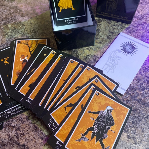 Delphic Oracle Cards Temple of Apollo Delphi Pythia Message Self Knowledge Greek Mythology Tarot ...