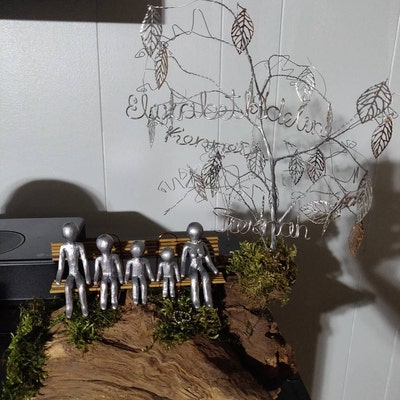 Steel 11th Anniversary Personalized Wire Family Tree Sculpture Custom ...