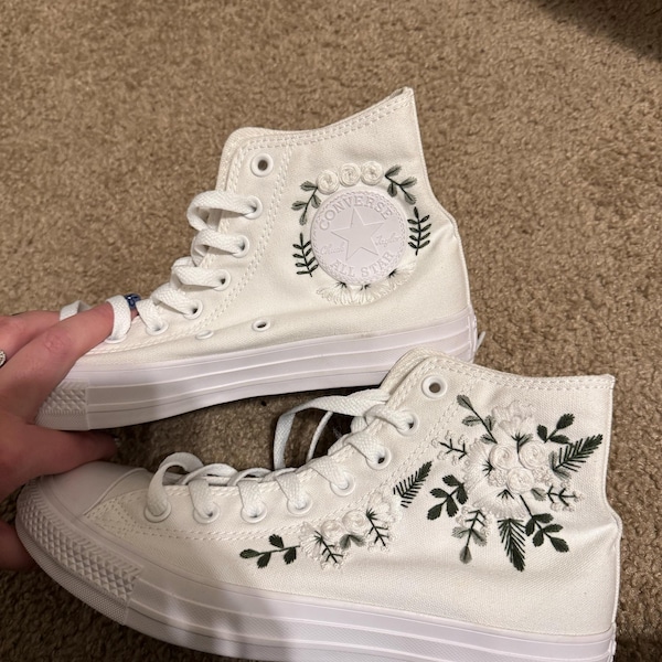 Embroidered Converse/sunflower Converse/wedding Sunflowers Converse ...