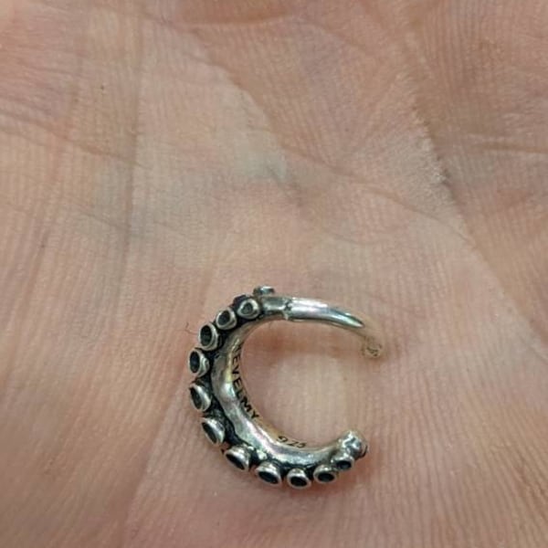 Octopus Tentacle Septum Ring Nose Ring Body Jewelry Sterling Silver ...