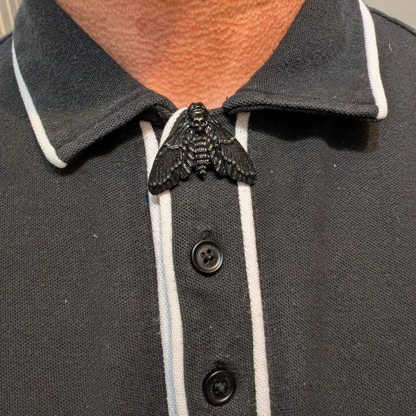 Vampire Bat Collar Pin With Chain Goth Jewlery Gothic Style Sweater ...