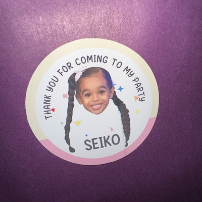 Kids Birthday Photo Stickers Custom Face Stickers Birthday Photo Favor ...