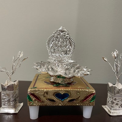 German Silver Tulsi Potgerman Silver Tulsi Plant for Pooja Gift Home ...