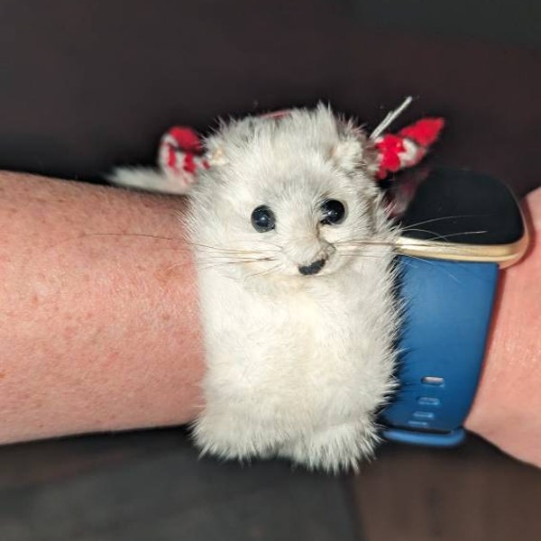 Weasel Slap Bracelet, Sherman the Ermine, White Ermine Slap Bracelet ...