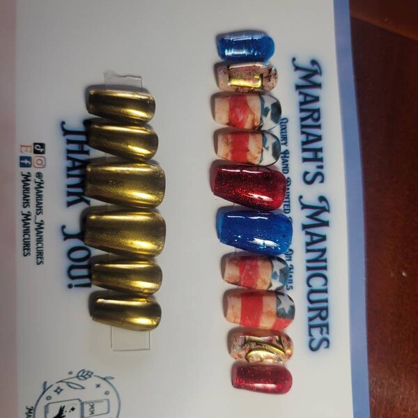 1776 Press on Nails | 4th of July Nails | USA Flag Independence Day ...
