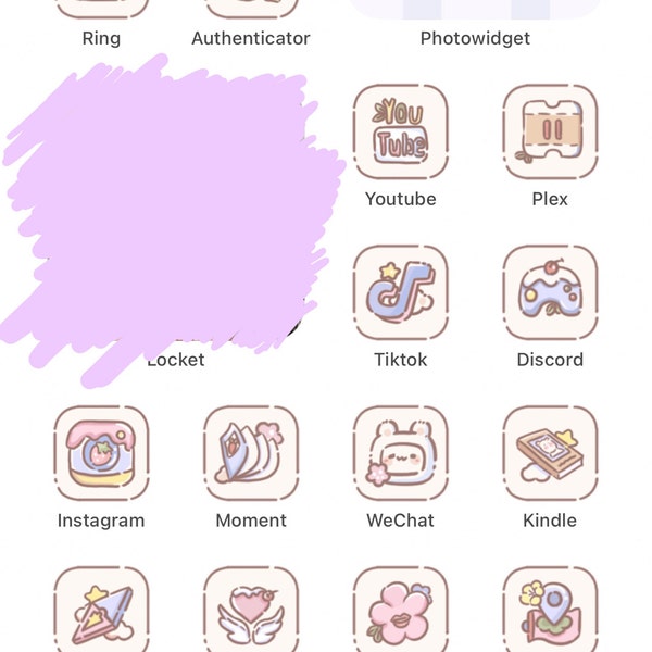 100 Cute Kawaii Cat Ios Icons Pack, iPhone Theme, App, Icons, Ipad ...