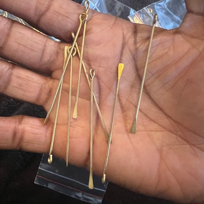 Paddle Eye Pins, 12 Raw Brass Paddle Eye Pins Customized Size 20-25-30 ...
