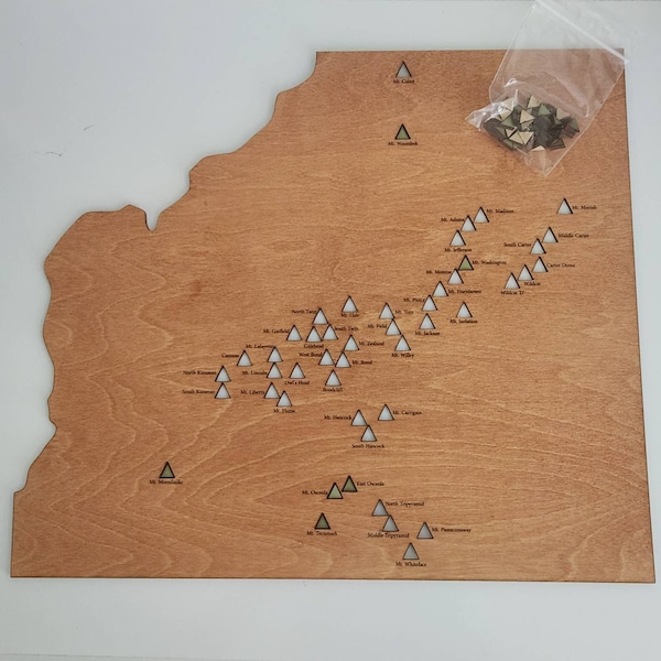 Adirondack High Peaks Map ADK 46 Adirondack Mountains Peak Bagging Map ...