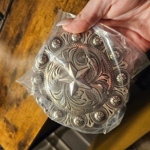 4-C708 Rope Edge W/ Gold Conchos 5/8 Screw Back - Etsy