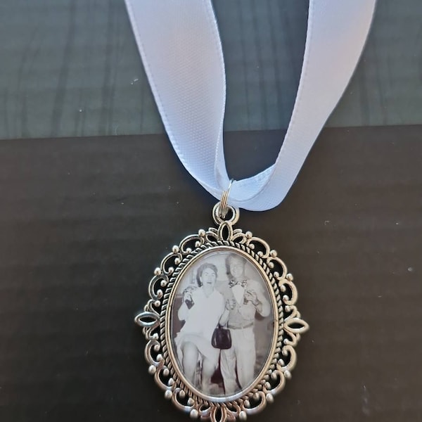 Memorial Memory Wedding Photo Charm Kilt Pin Bouquet Charm Groom ...