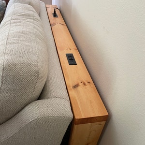 Customizable Narrow Wood Powered Console Table for Behind the Couch ...
