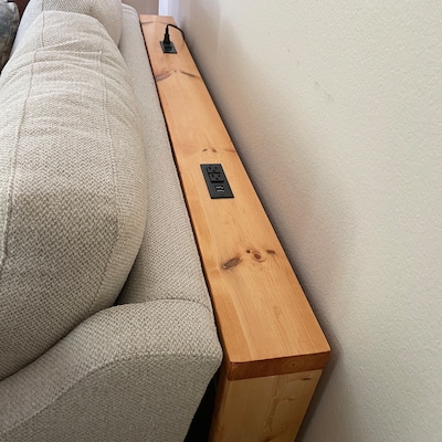 Customizable Narrow Wood Powered Console Table for Behind the Couch ...