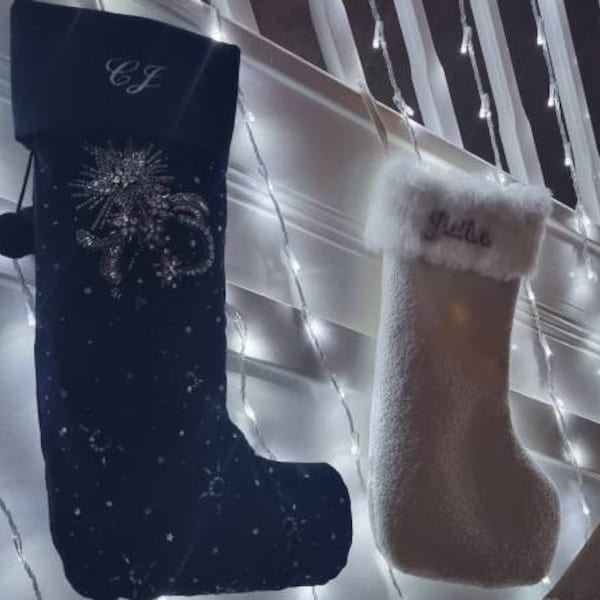 Luxury Personalised Christmas Boucle Stocking, Luxury Christmas ...
