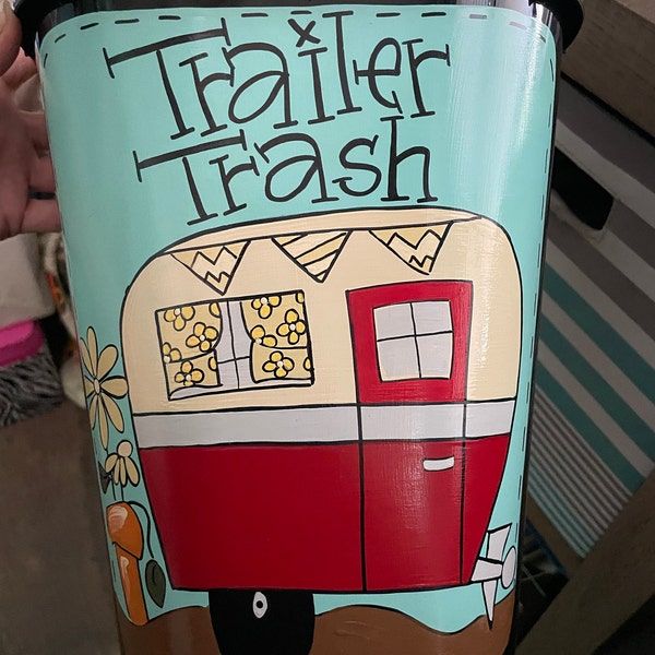 Trailer Trash Can, Small Trailer Trash Can, Camper Decor, Trailer Decor ...