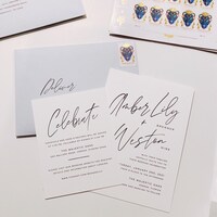 Classic Elegant Wedding Invitation Set Suite, Bold Formal Modern ...