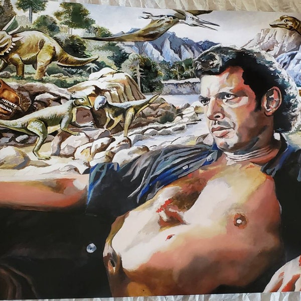 Jeff Goldblum Jurassic Park Art Print: Chaos Theory Oil Painting ...