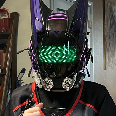 Bluetooth Cyberpunk Mask Futuristic Mask cyberpunk Helmet-tech Mask ...