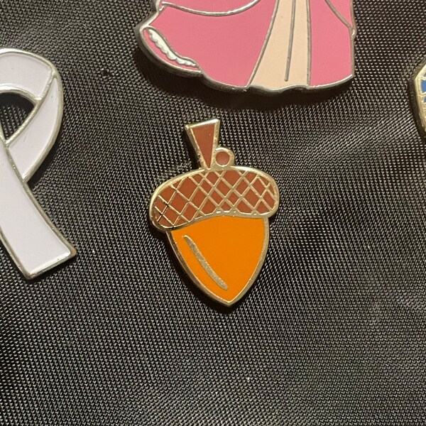 Acorn Enamel Pins // Hard Enamel Lapel Pin Gold Plated Fall Badge ...