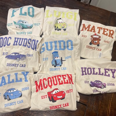 Disney Cars Shirt, Mcqueen, Sally, Mack, Mater, Guido, Fillmore Shirt ...