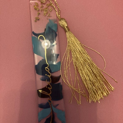 Pink and Gold Fully Customisable Bookmark With Tassel - Etsy