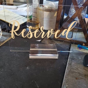 Acrylic Reserved Table Sign, Acrylic Wedding Signs, Minimalist Wedding ...