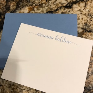 Folded Note Cards With Monogram and Name Personalized Fold | Etsy