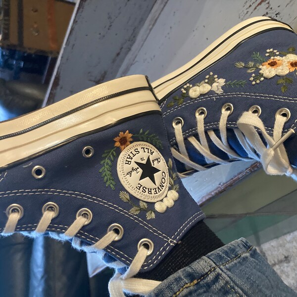 Embroidered Converse/sunflower Converse/wedding Sunflowers Converse ...
