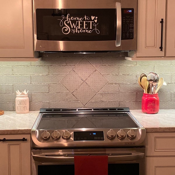 Microwave Decal - Home Sweet Home Microwave Oven Kitchen Decal 12" X 5. ...