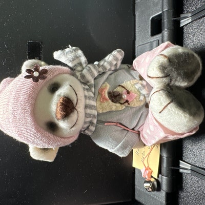 Handmade Teddy Bear in a Dress and Hat Cute Teddy Handmade Girl Author ...