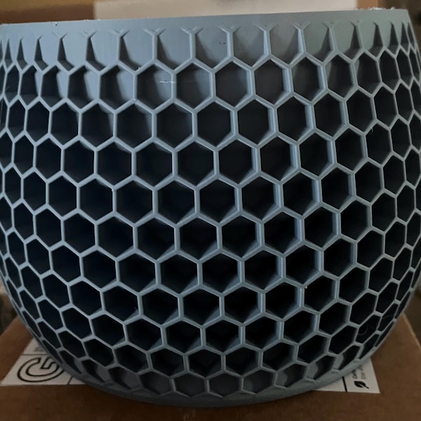 Wood Honeycomb Planter, Unique 3D Printed Plant Pot With Drainage ...