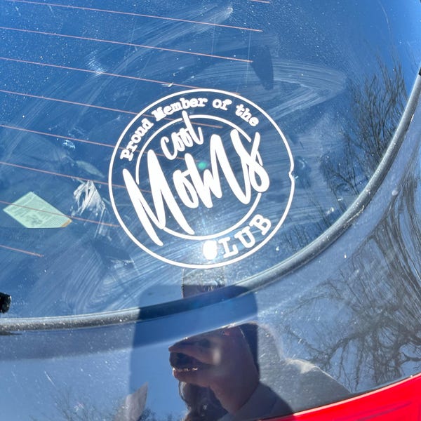 Cool Moms Club Car Decal/ Permanent Vinyl Decal/ Cool Mom Sticker/ Mom ...