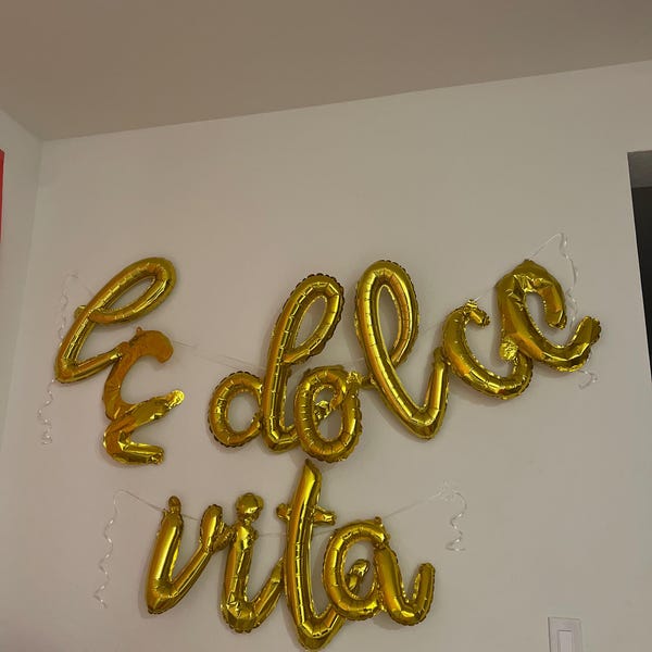 La Dolce Vita Letter Balloon Kit Birthday Party Balloon Banner ...