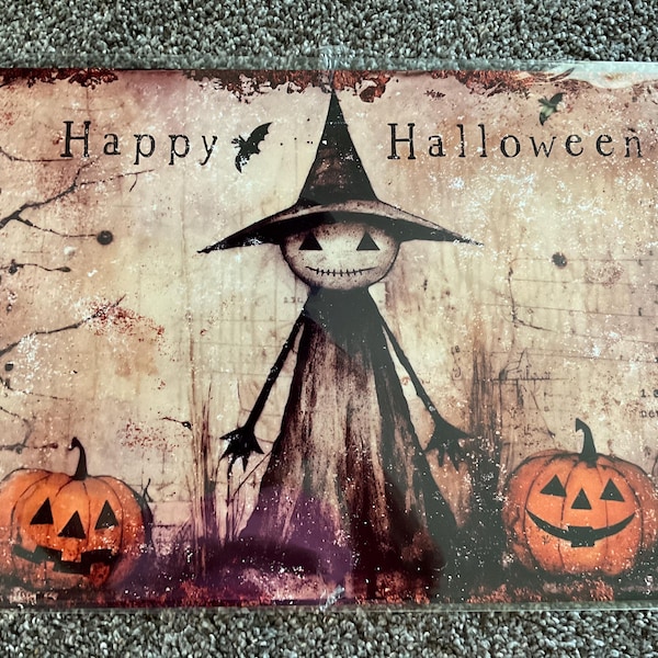 Primitive Halloween Decor Metal Sign Decoration Antique Rustic ...