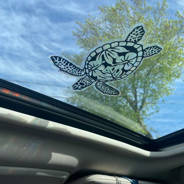 Floral Border Suncatcher Window Decal, Sticker, Rainbows, Bouquet ...