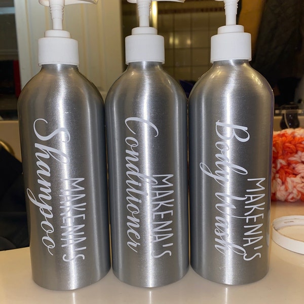Shampoo Conditioner Body Wash Decal Set, Shower Labels, Soap Dispenser ...