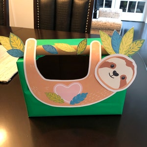 Sloth Printable Box Kit DIY Valentine Box Decor Kit for Valentine's Day ...
