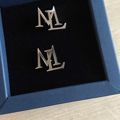 Initials Lapel Pin Gold-plated, Wedding Tie Pin for Groom, Letters ...