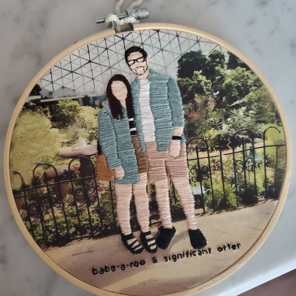 Custom Embroidery Hoop Portrait Hand Stitched | Family Portrait ...