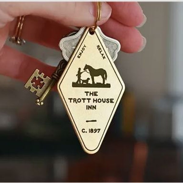 Personalized Vintage Hotel Keychain // Gold Key Ring // Personalised ...