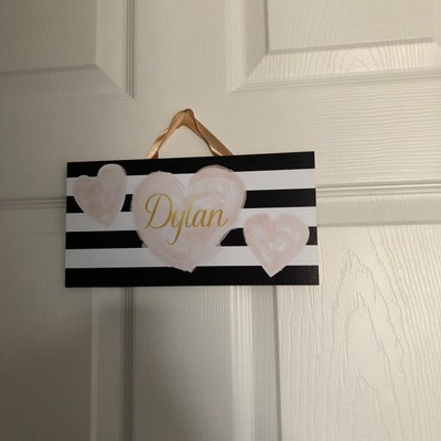 Hearts Door Sign Heart Nursery Decor Girls Heart Wall Art - Etsy