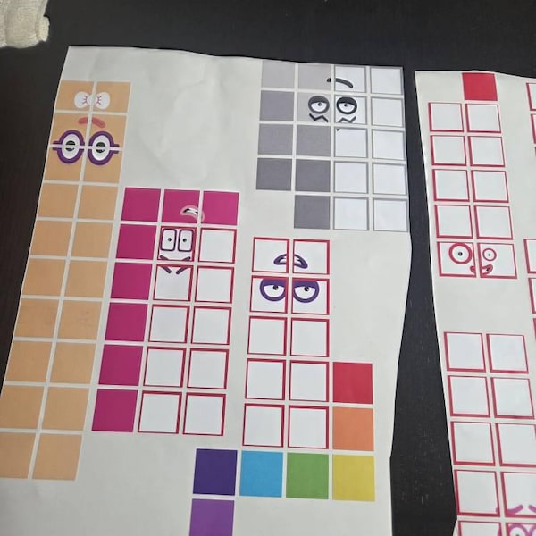 Numberblocks 100-1000 Faces / for 2cm Cubes / A4 Sticker Printing ...